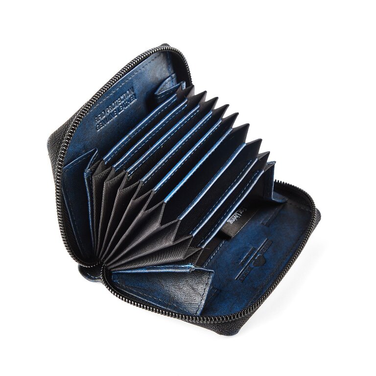 Greenburry Destressed Geldbörse RFID Schutz Leder 10.5 cm navy blue ...